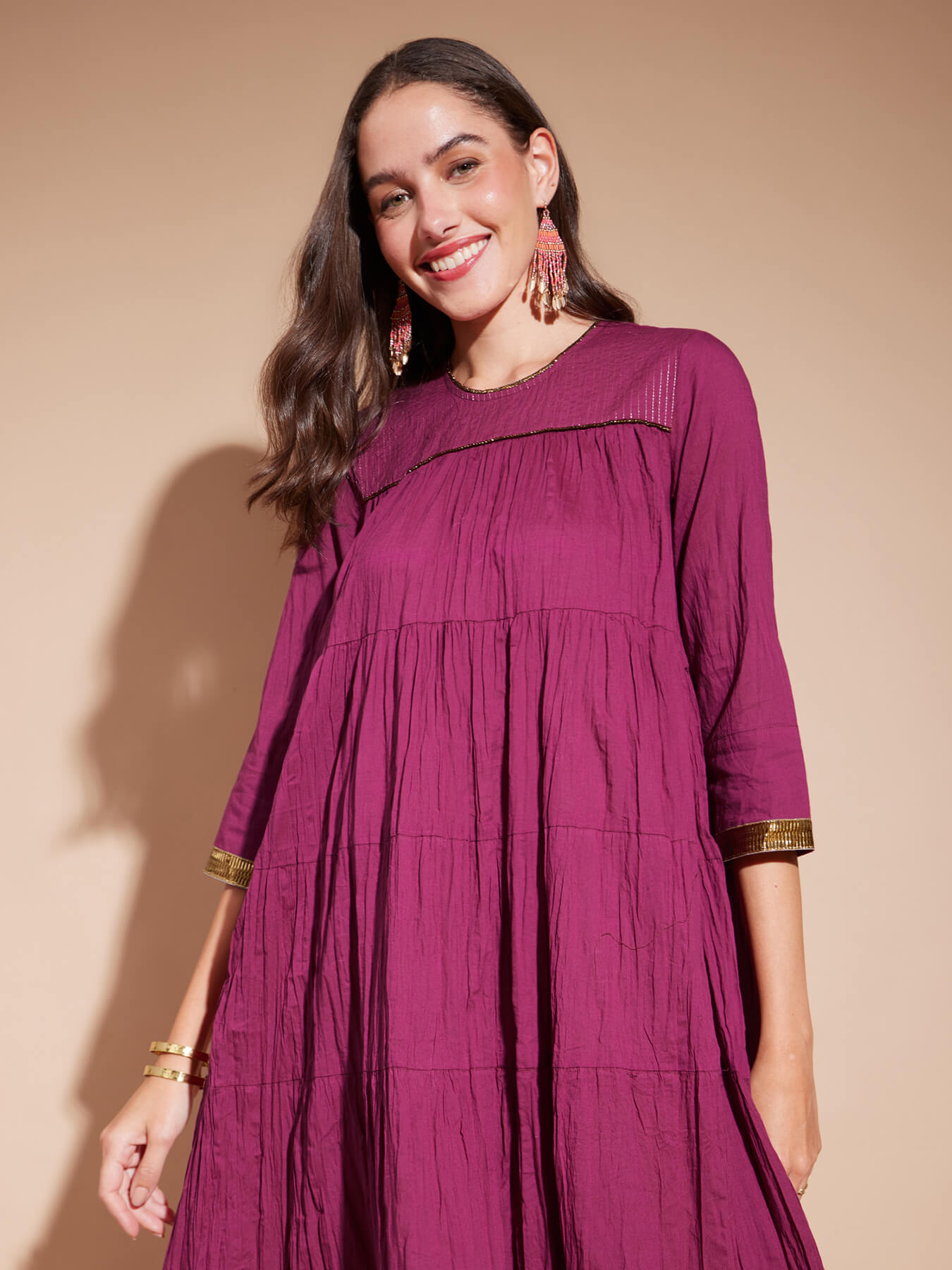 BuyPink Cotton Solid A Online | Pink Fort – Pink Fort by Fablestreet