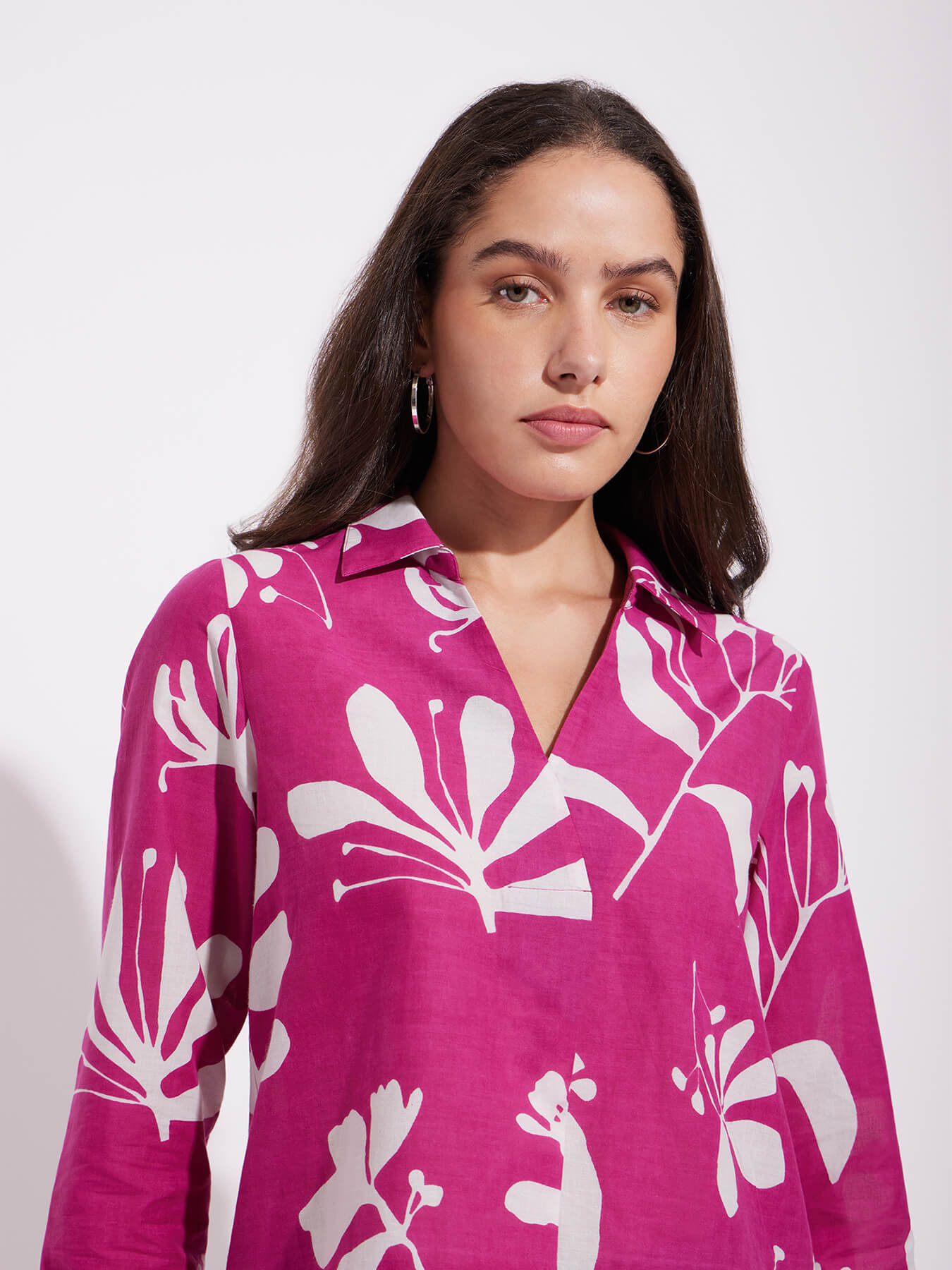 BuyPink Cotton Floral Print Top Online | Pink Fort – Pink Fort by ...